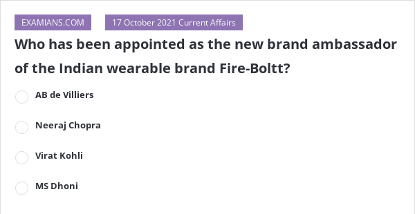 Who has been appointed as the new brand ambassador of the Indian ...