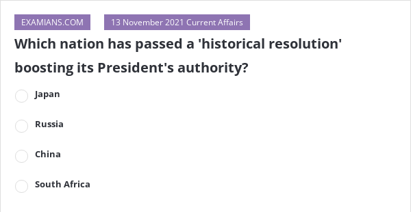 Which nation has passed a 'historical resolution' boosting its ...