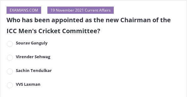 Who has been appointed as the new Chairman of the ICC Men's Cricket ...
