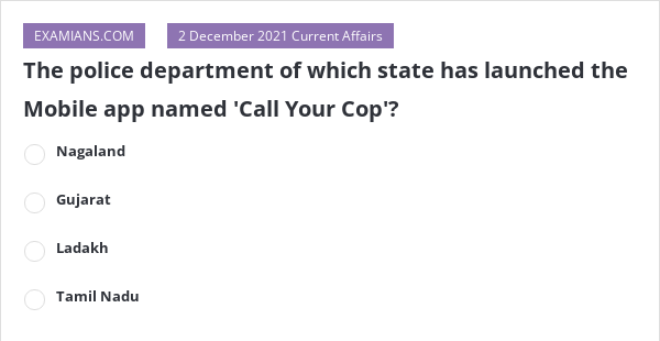 The police department of which state has launched the Mobile app named ...