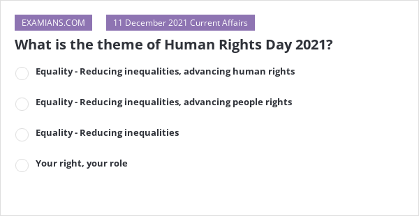What is the theme of Human Rights Day 2021? | EXAMIANS