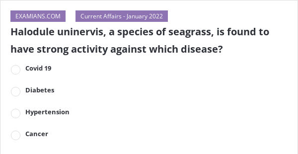 Halodule uninervis, a species of seagrass, is found to have strong ...