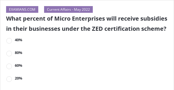 What percent of Micro Enterprises will receive subsidies in their ...