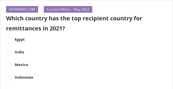 Which country has the top recipient country for remittances in 2021 ...