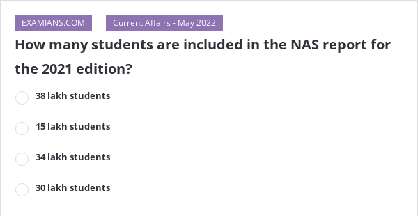 How many students are included in the NAS report for the 2021 edition ...