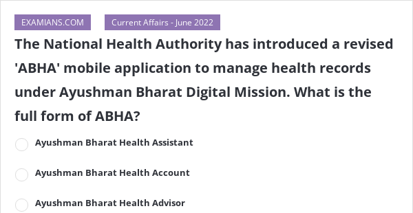 The National Health Authority has introduced a revised 'ABHA' mobile ...