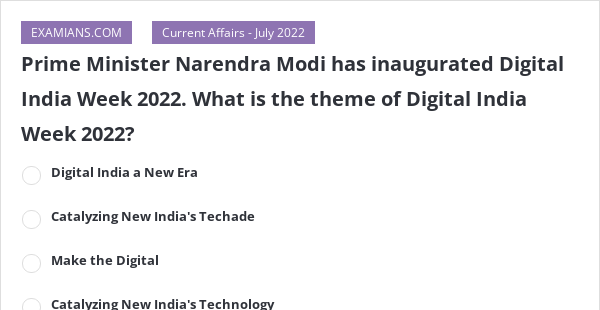 Prime Minister Narendra Modi has inaugurated Digital India Week 2022 ... Prime Minister Narendra Modi has inaugurated Digital India Week 2022 ...