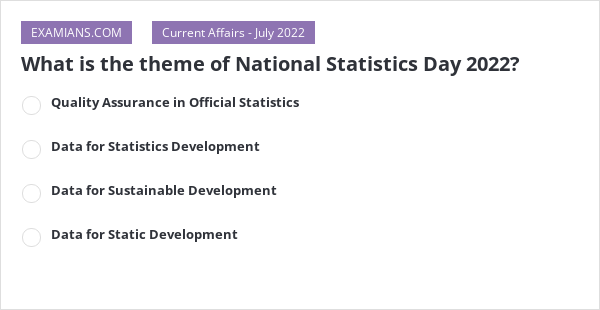 What is the theme of National Statistics Day 2022? | EXAMIANS