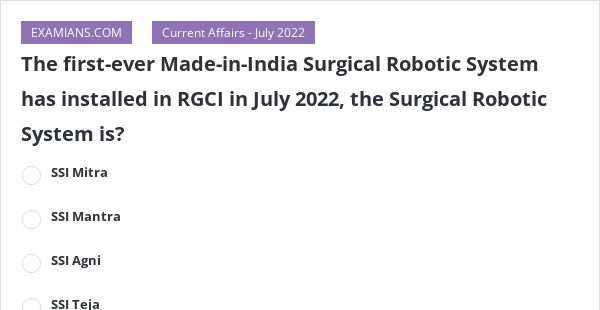 The first-ever Made-in-India Surgical Robotic System has installed in ...