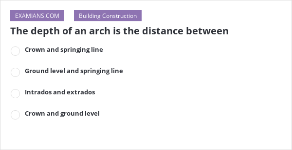The depth of an arch is the distance between | EXAMIANS