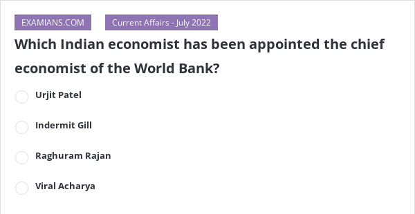 Which Indian economist has been appointed the chief economist of the ...