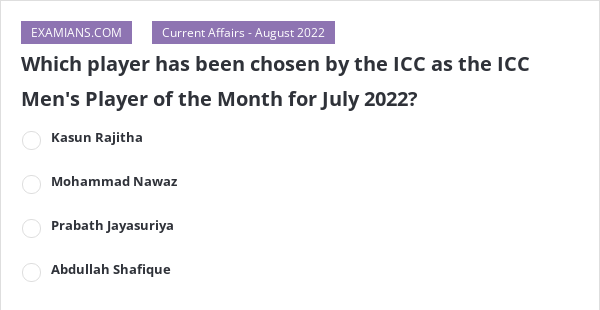 Which player has been chosen by the ICC as the ICC Men's Player of the ...
