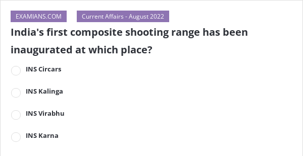 India's first composite shooting range has been inaugurated at which ...