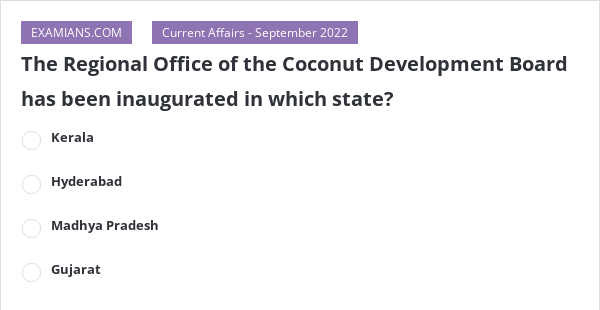 The Regional Office of the Coconut Development Board has been ...