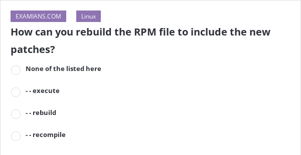 How can you rebuild the RPM file to include the new patches? | EXAMIANS