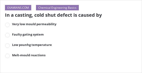 In a casting, cold shut defect is caused by | EXAMIANS