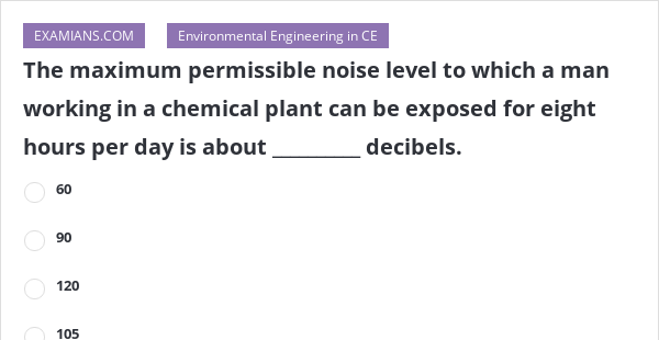 The maximum permissible noise level to which a man working in a ...